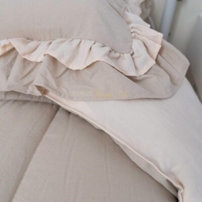 Trapunta Singola Cloud Rouches Double face con frill e federa Avorio e ...