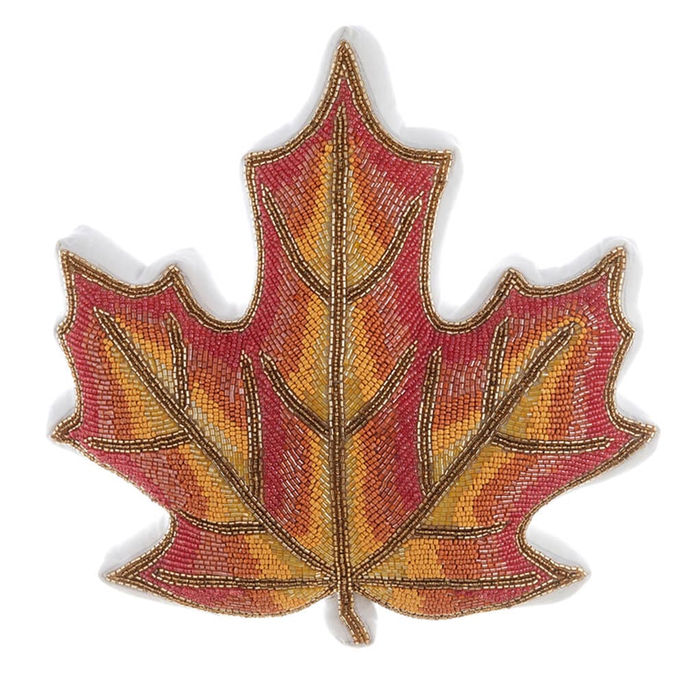 Blanc Mariclò Cuscino Foglia Autunnale Ricamato 32×36 cm – Tendenze ...